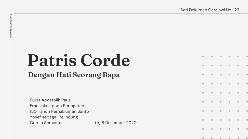 Seri Dokumen Gerejawi No. 123: Patris Corde | Departemen Dokumentasi ...